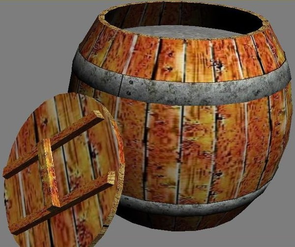 wooden barrel salt 3d max