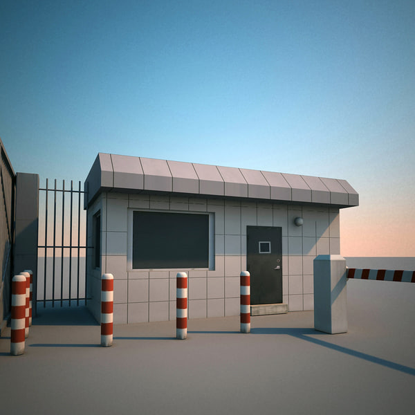guard building gate obj