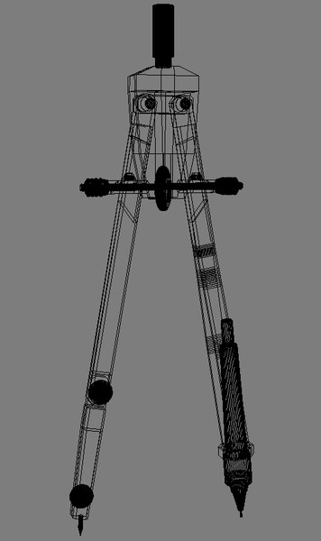 3d engineering compasses model