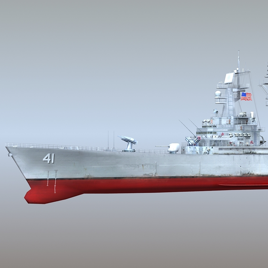 uss arkansas cgn-41 sh-60 3d model