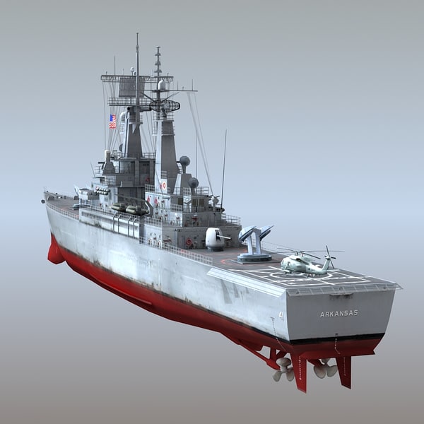 uss arkansas cgn-41 sh-60 3d model