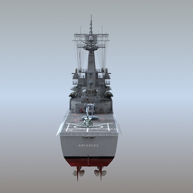 uss arkansas cgn-41 sh-60 3d model