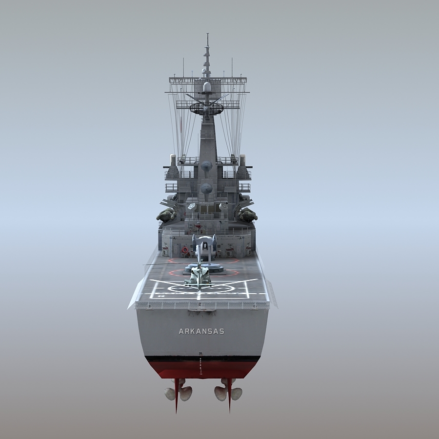uss arkansas cgn-41 sh-60 3d model