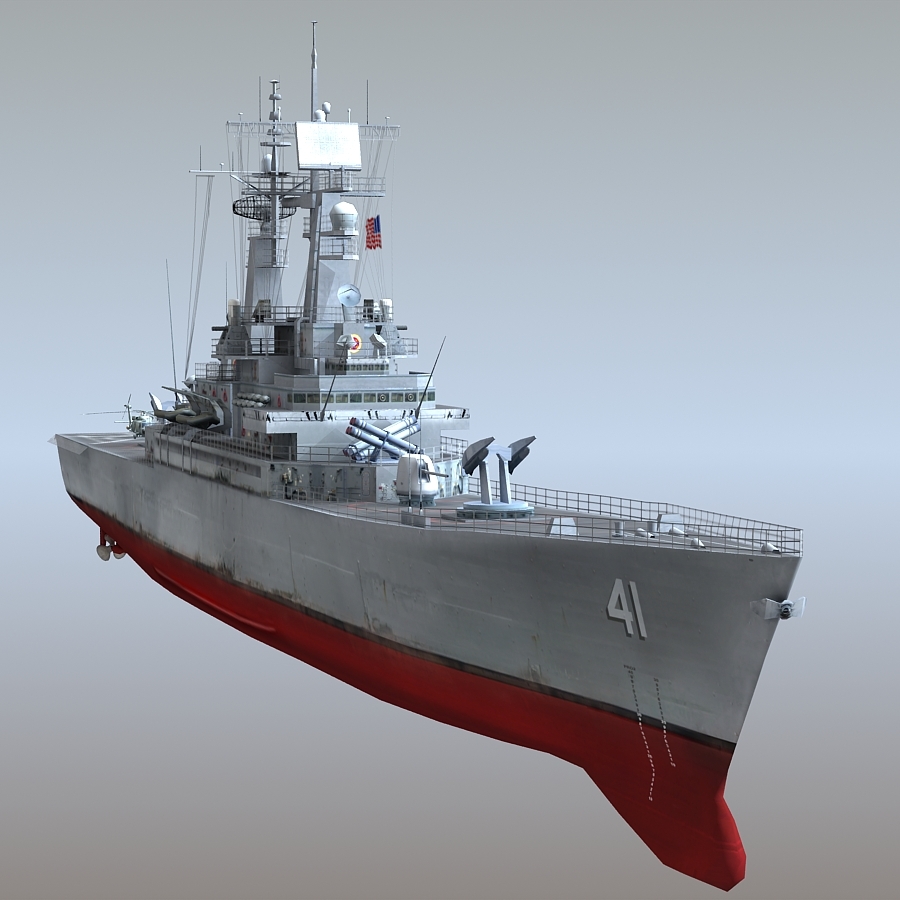 uss arkansas cgn-41 sh-60 3d model