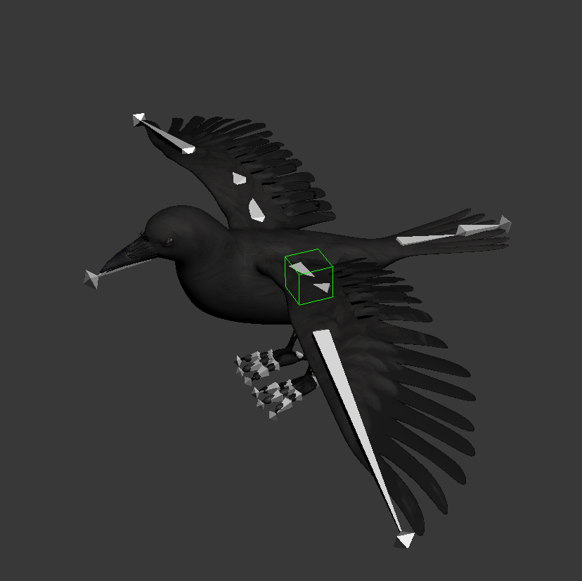 3d model crow flying animation
