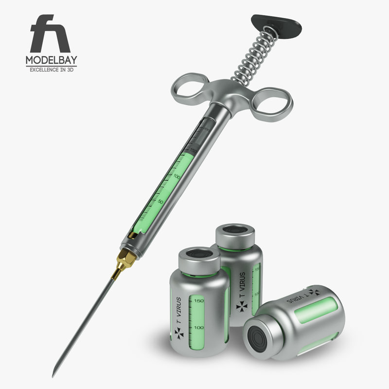 3d model syringe medicine