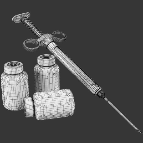 3d model syringe medicine
