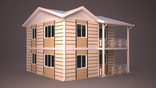 free 3ds model homes facade roof