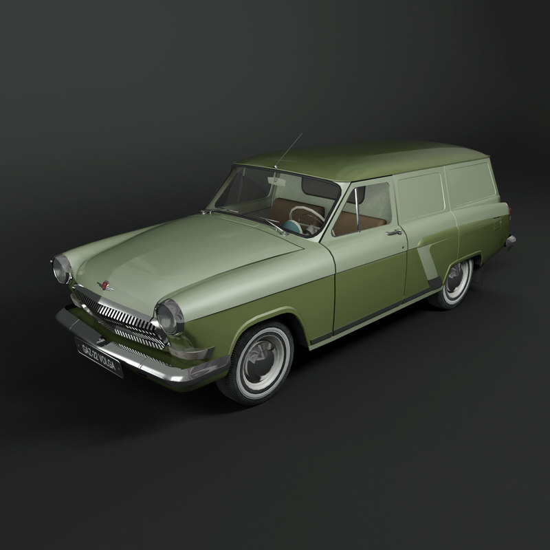 3d gaz-22 van volga car model