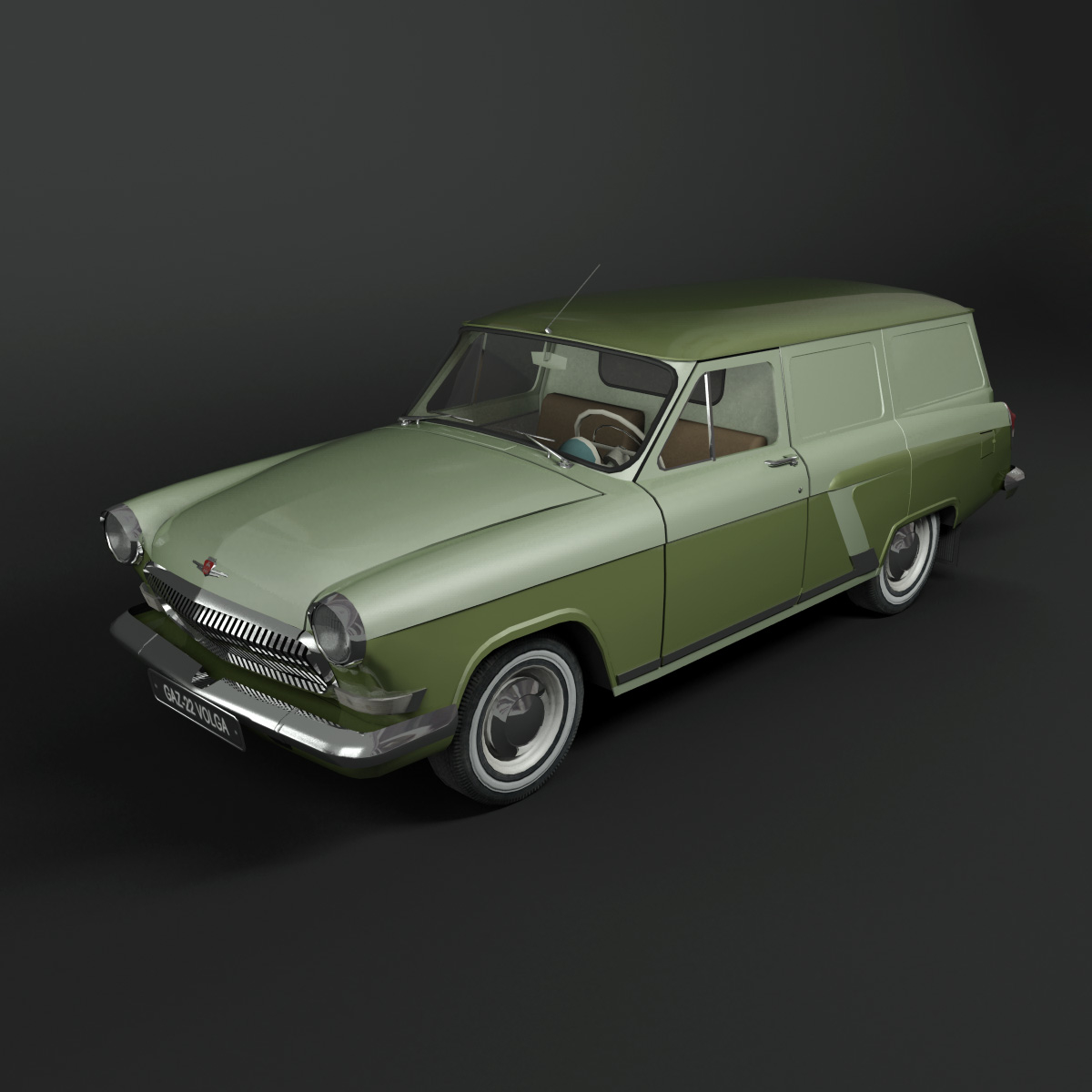 3d gaz-22 van volga car model