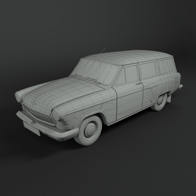 3d gaz-22 van volga car model