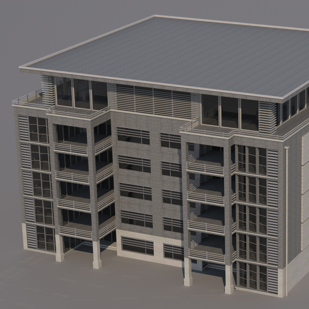 3d modern apartment building model