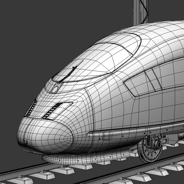 Szybki pociąg - CRH3 CRH3C Siemens Velaro z wnętrz Model 3D ...
