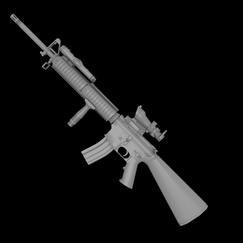 3d model m16a4 acog m16 assault