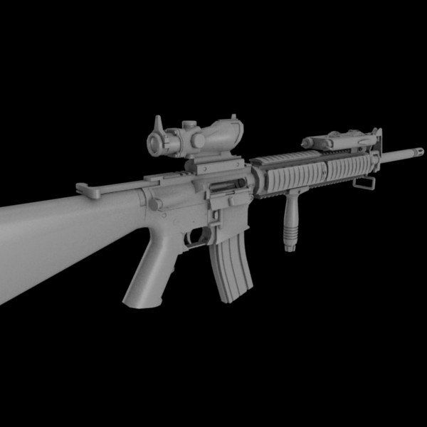 3d model m16a4 acog m16 assault
