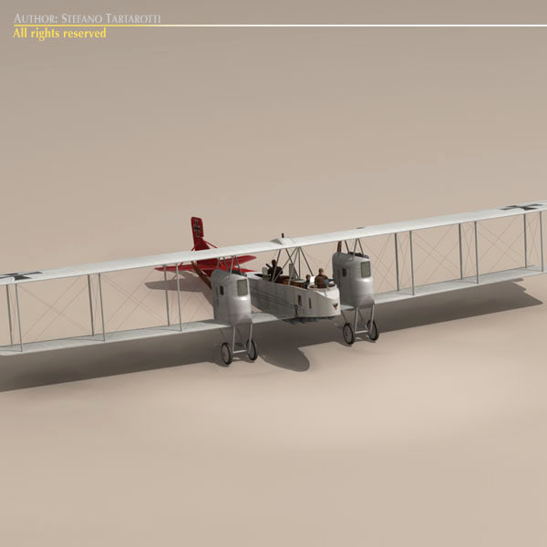 3d model german bomber pilot gotha