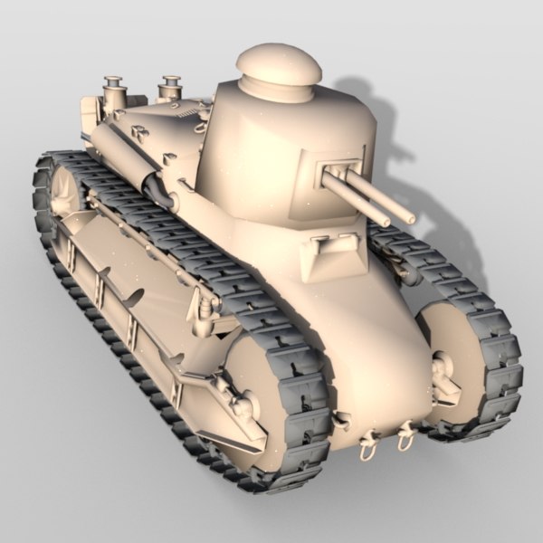 renault military tank 3d model