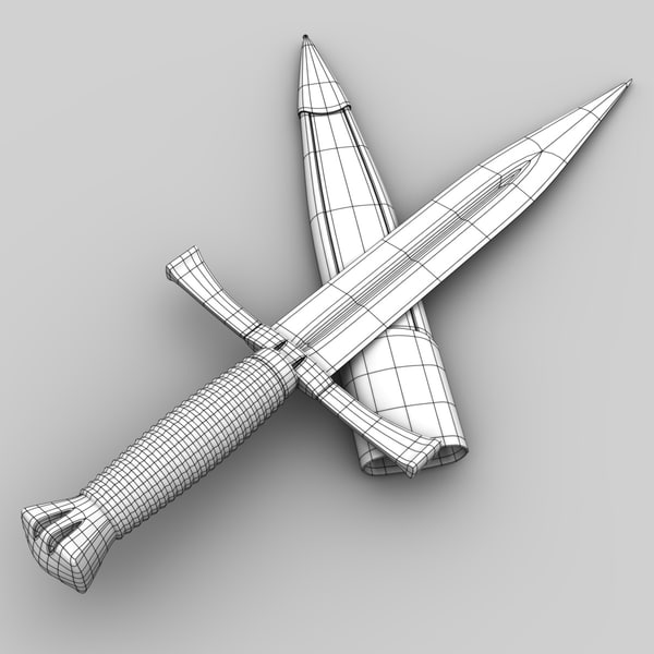 medieval dagger 3d lwo