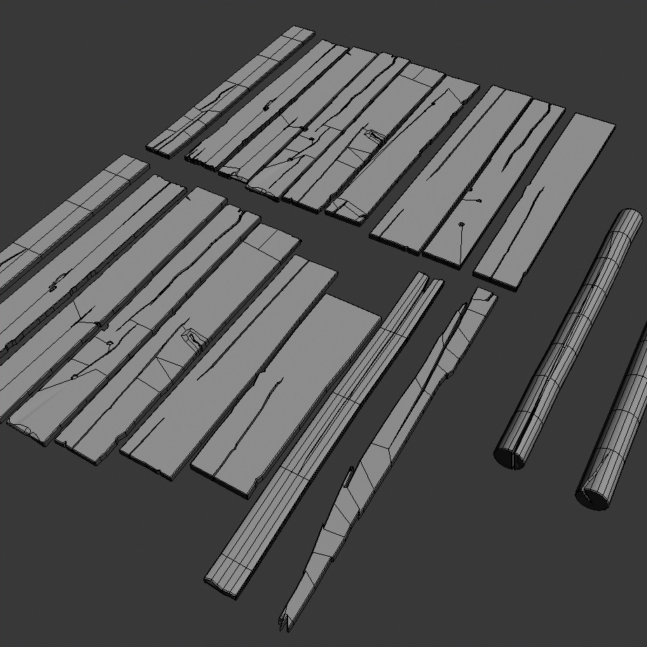 wooden planks 3d max