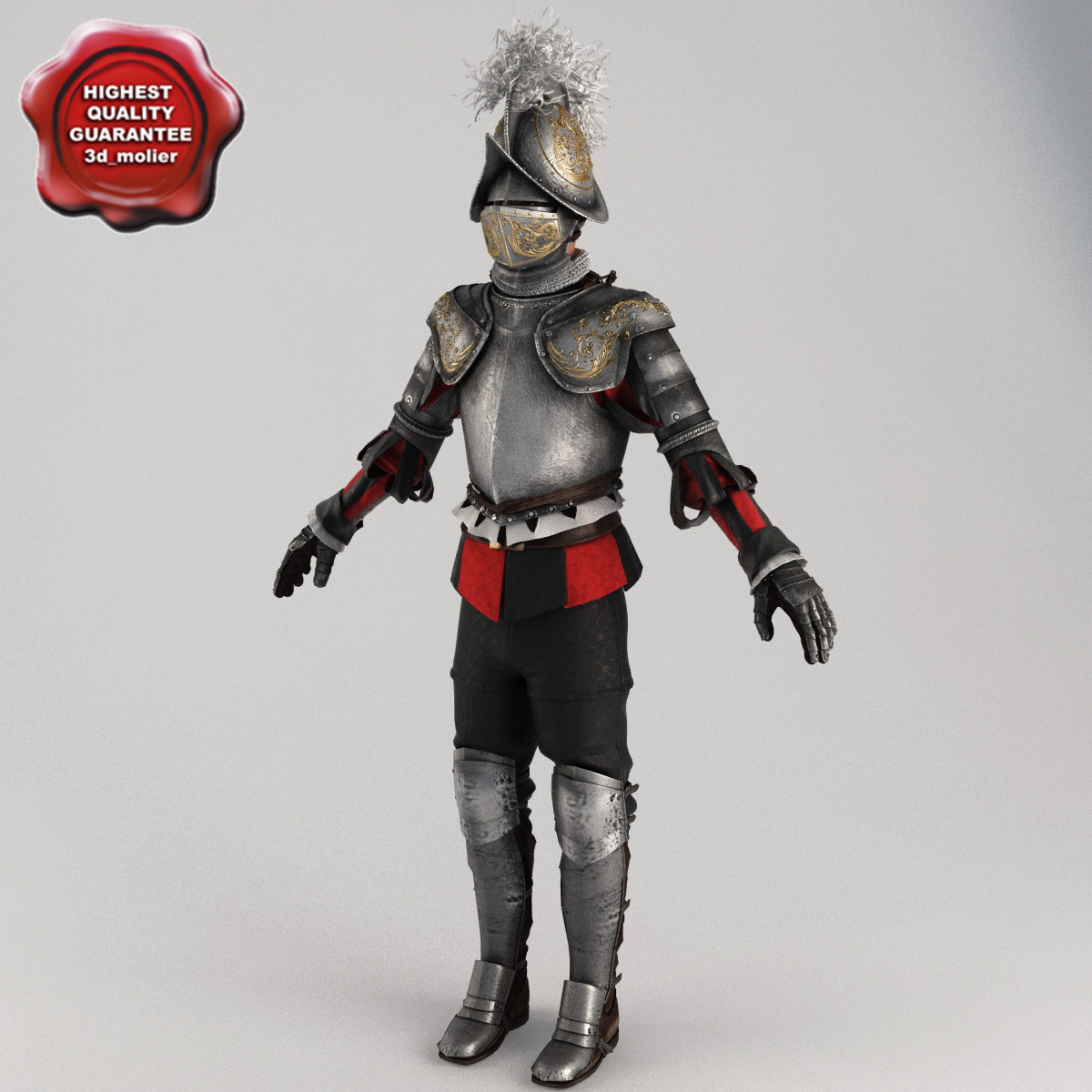 swiss guardsmen vatican knight 3d model