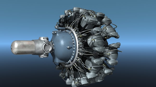 r 2800 engine wwii aircraft 3d lwo