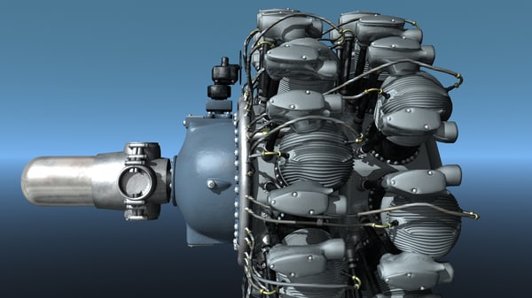 r 2800 engine wwii aircraft 3d lwo