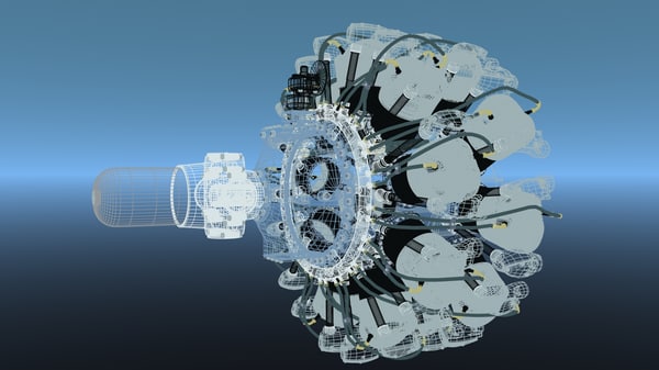 r 2800 engine wwii aircraft 3d lwo