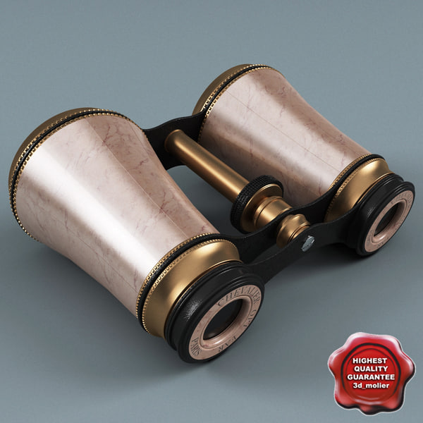 3d model opera glasses pink v3