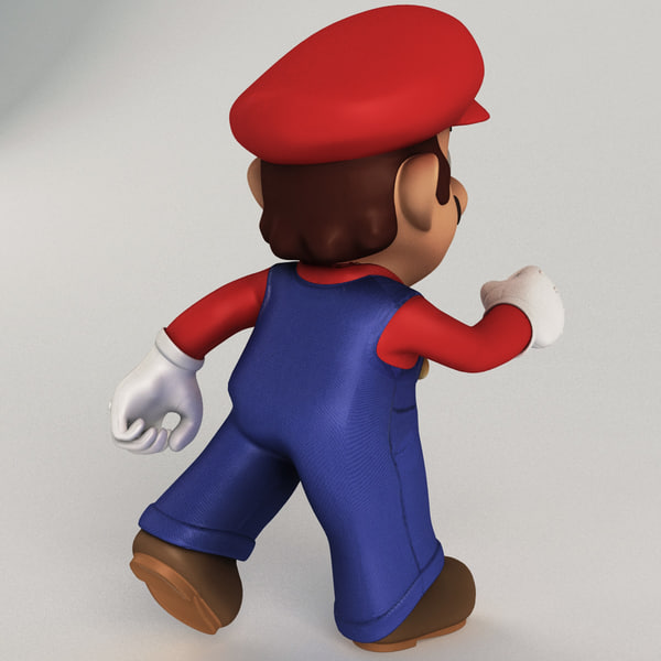 super mario rigged 3d model
