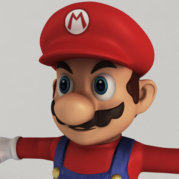super mario rigged 3d model