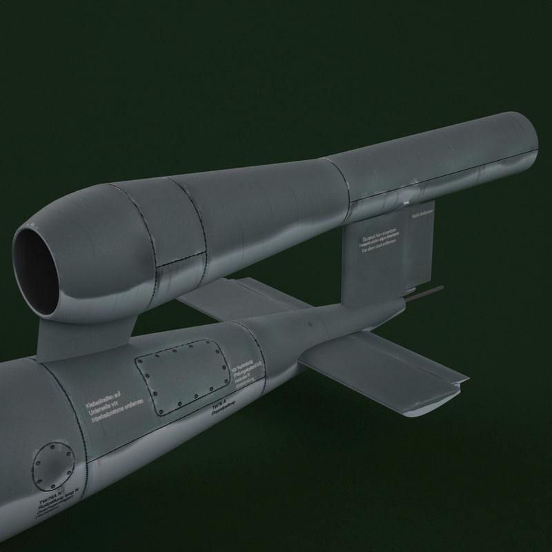 wwii german v1 flying 3d c4d