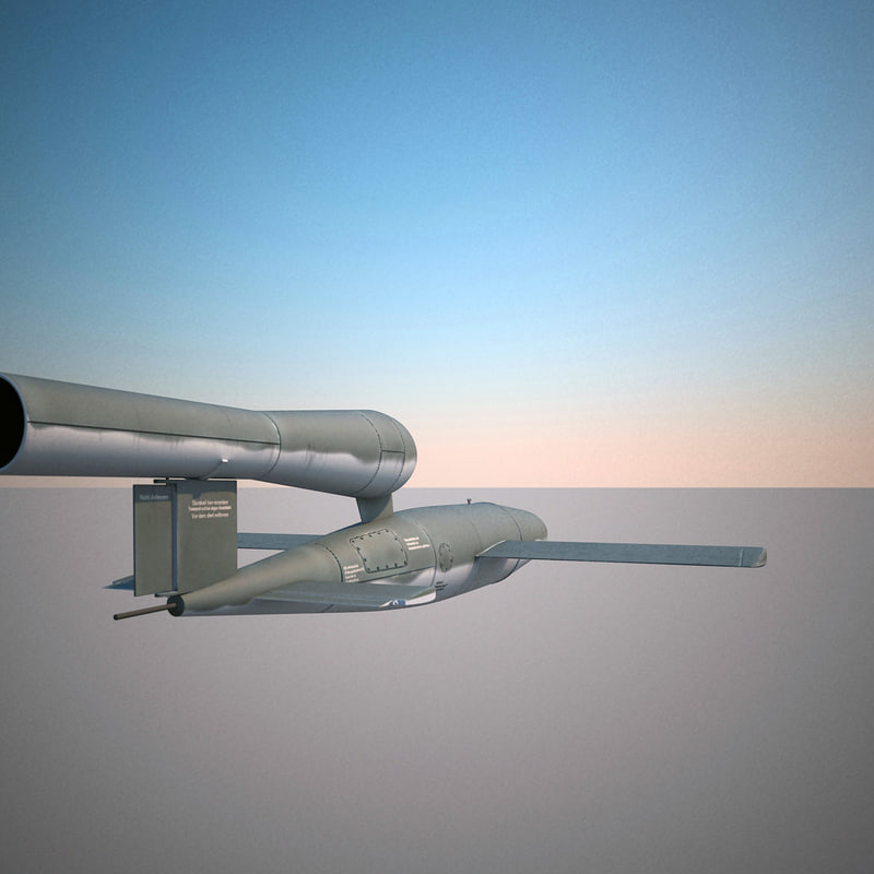 wwii german v1 flying 3d c4d