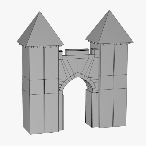 medieval gate 3d 3ds