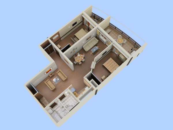 3d model flat