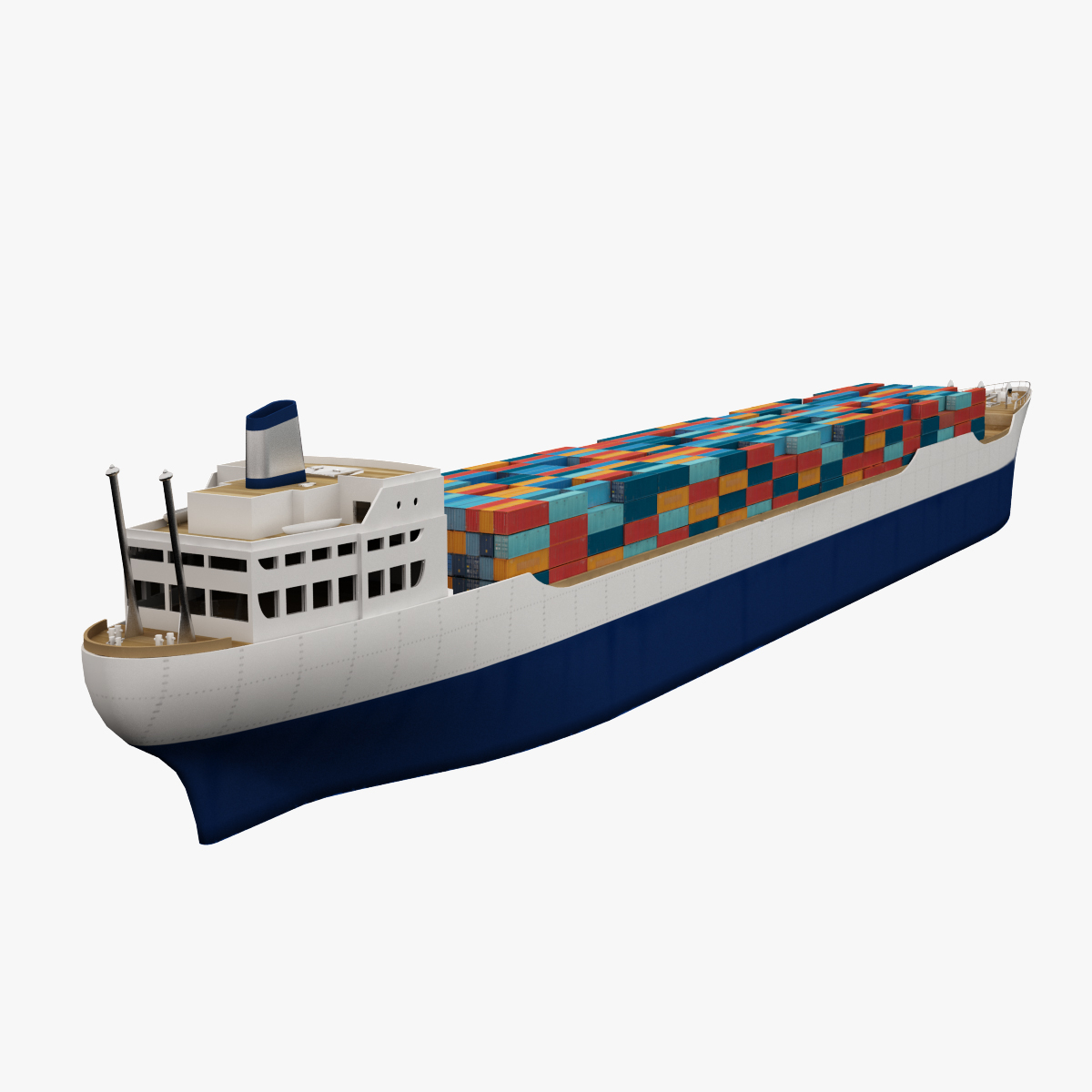 3d container ship model