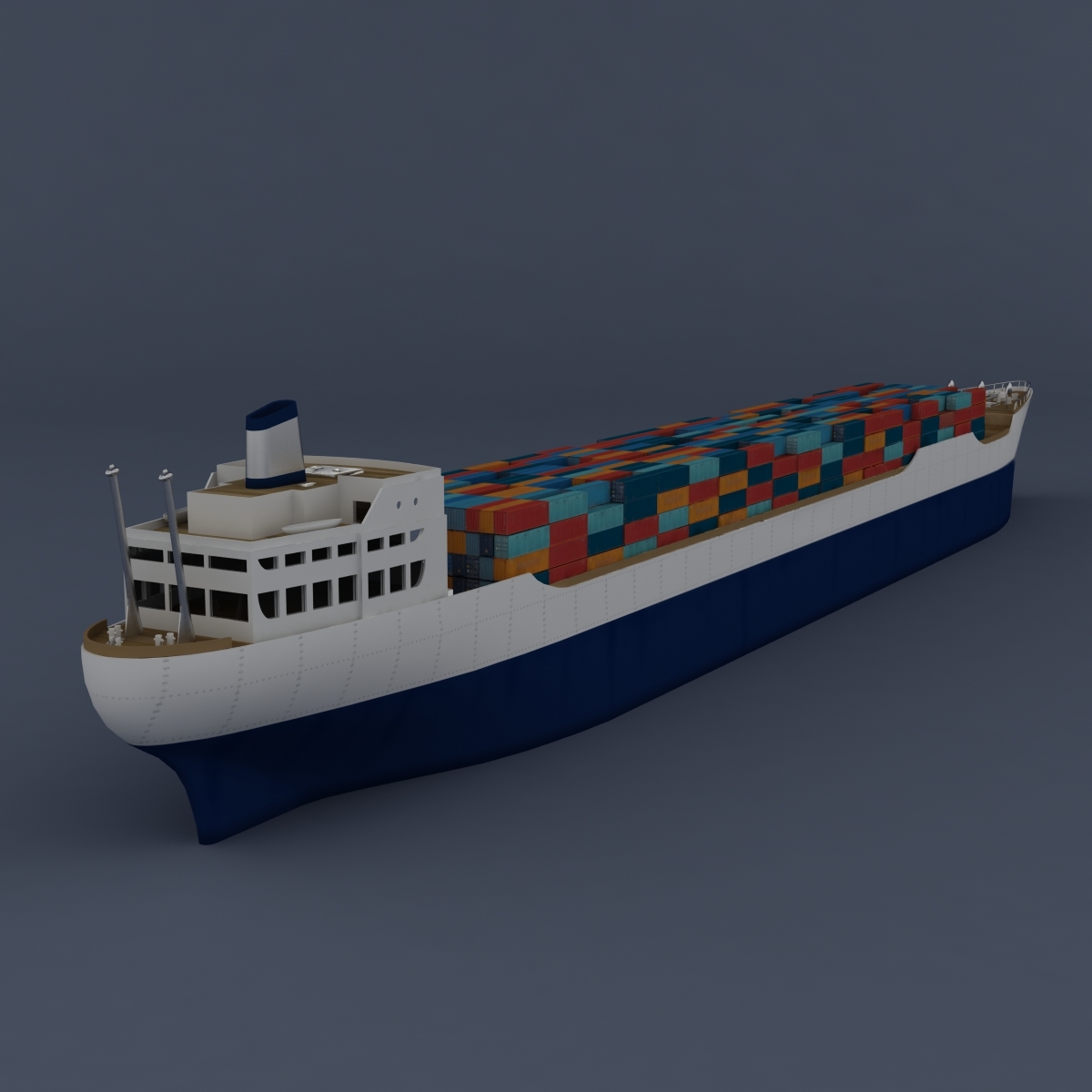 3d container ship model