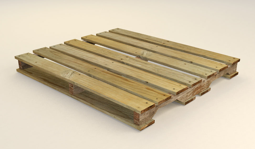 3d model pallets shipping wood