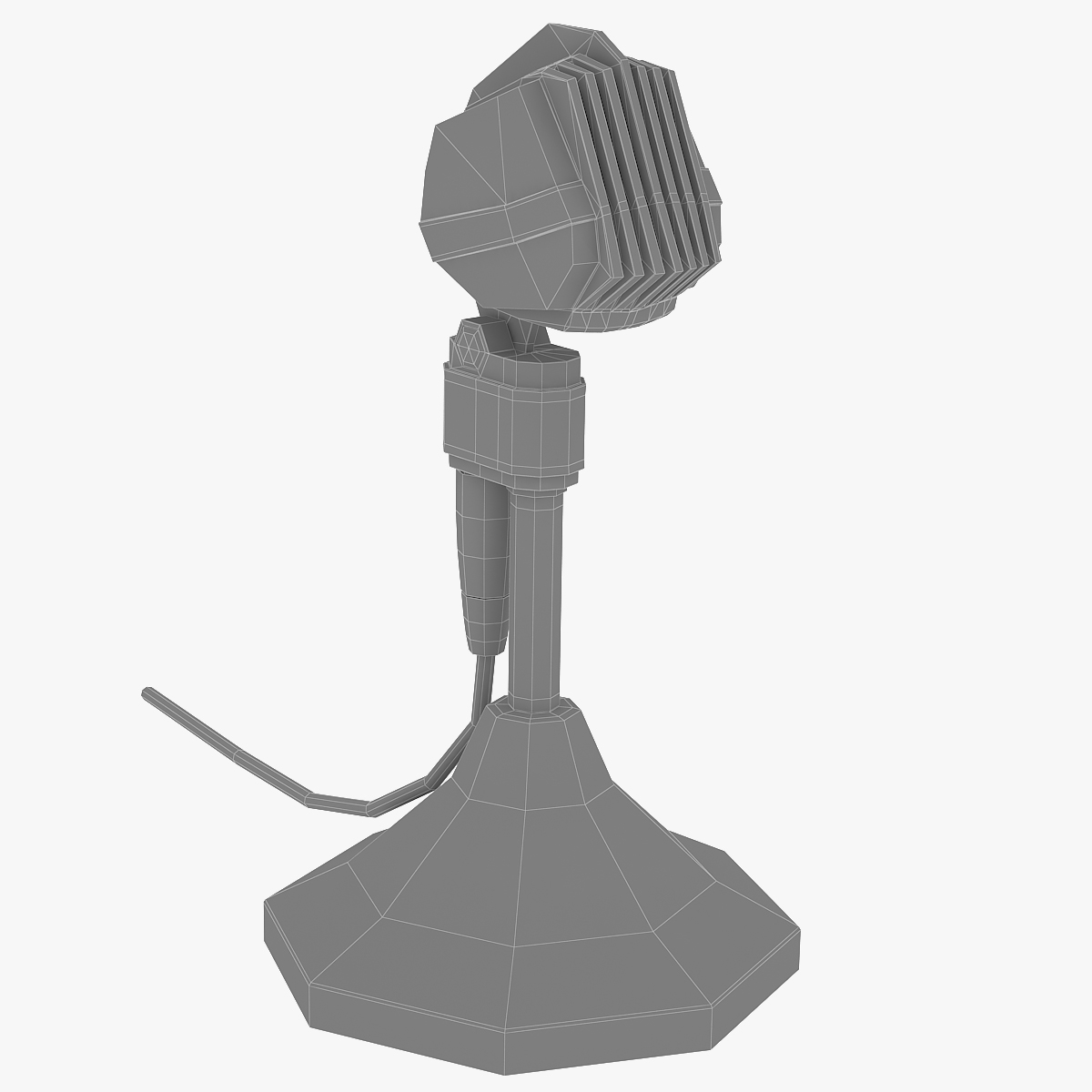 3d model of retro microphone