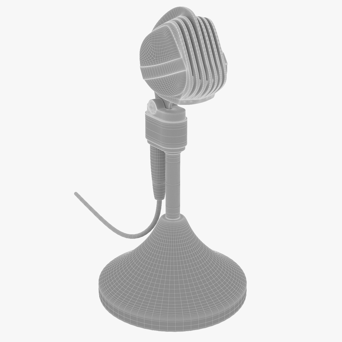 3d model of retro microphone