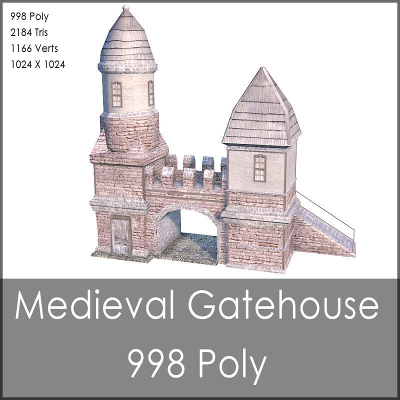 3d model medieval gatehouse