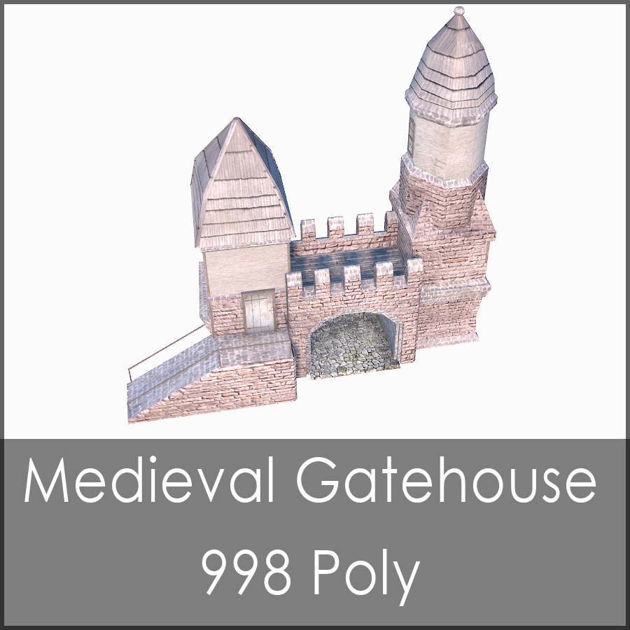 3d model medieval gatehouse