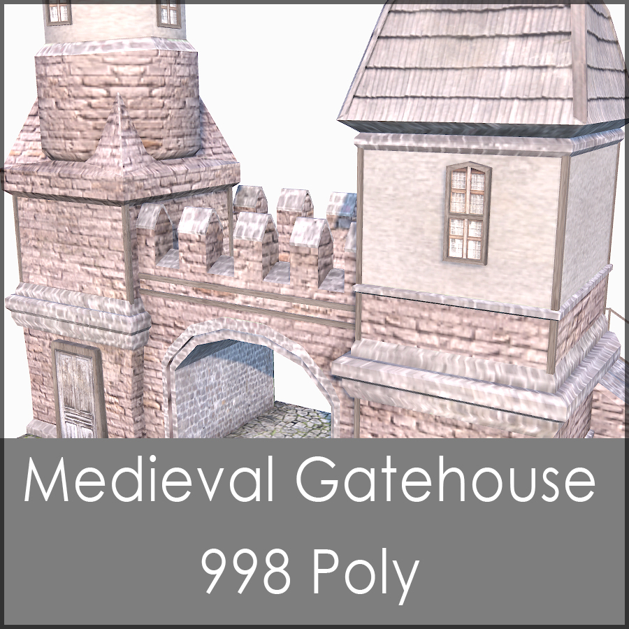 3d model medieval gatehouse