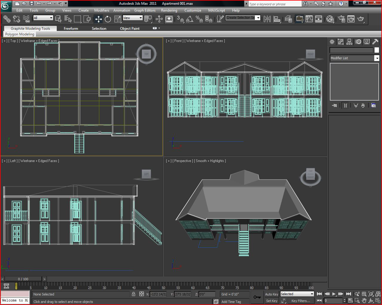 free apartment building house 3d model