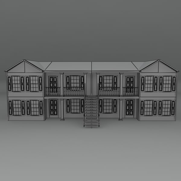free apartment building house 3d model
