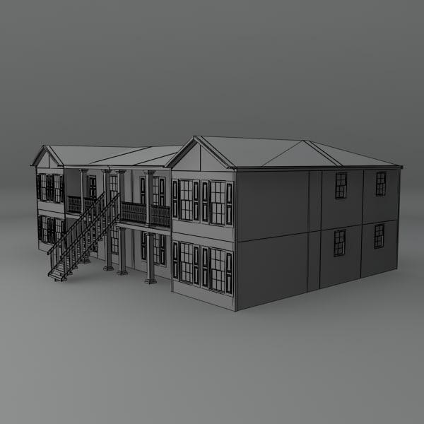 free apartment building house 3d model