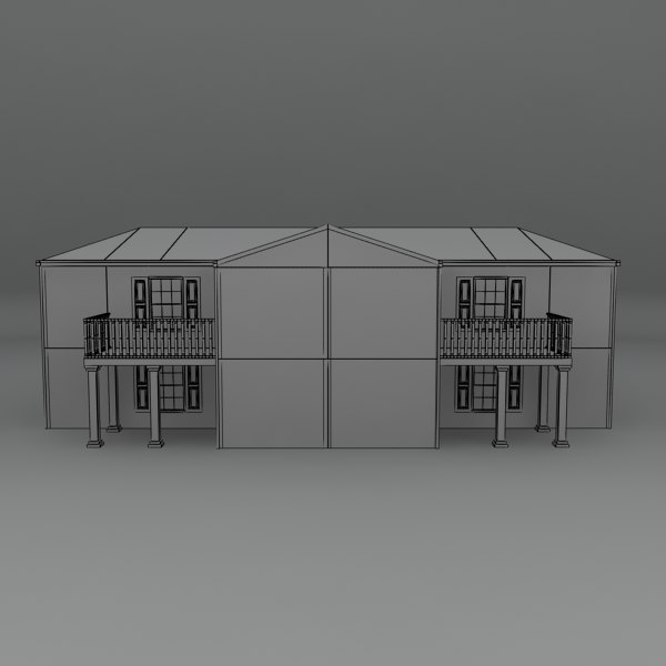 free apartment building house 3d model