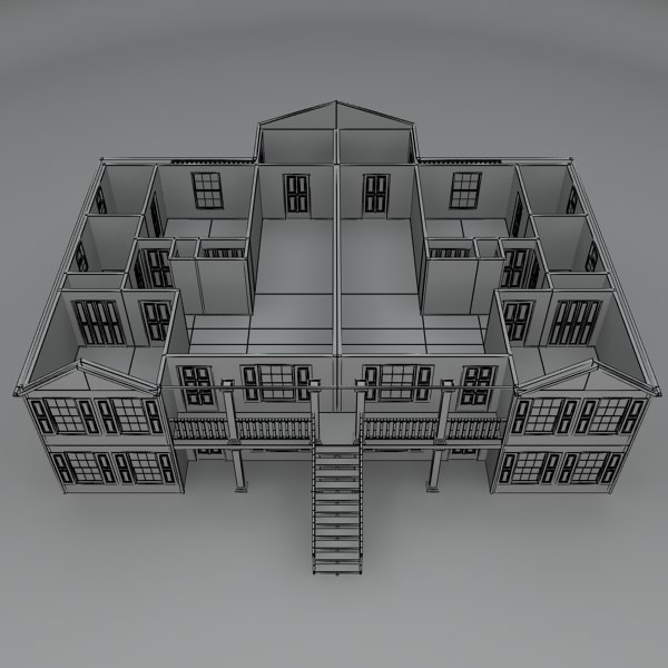 free apartment building house 3d model