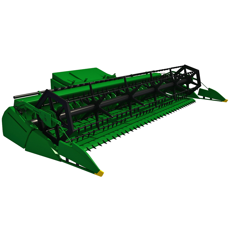 combine threshing machine 3d model