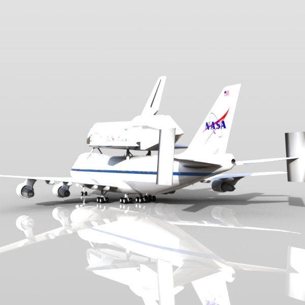 3d shuttle carrier aircraft boeing 747 model