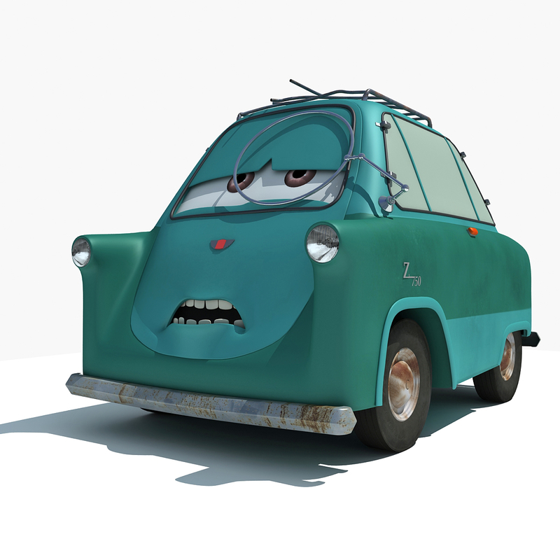 characters disney pixar cars 3d model